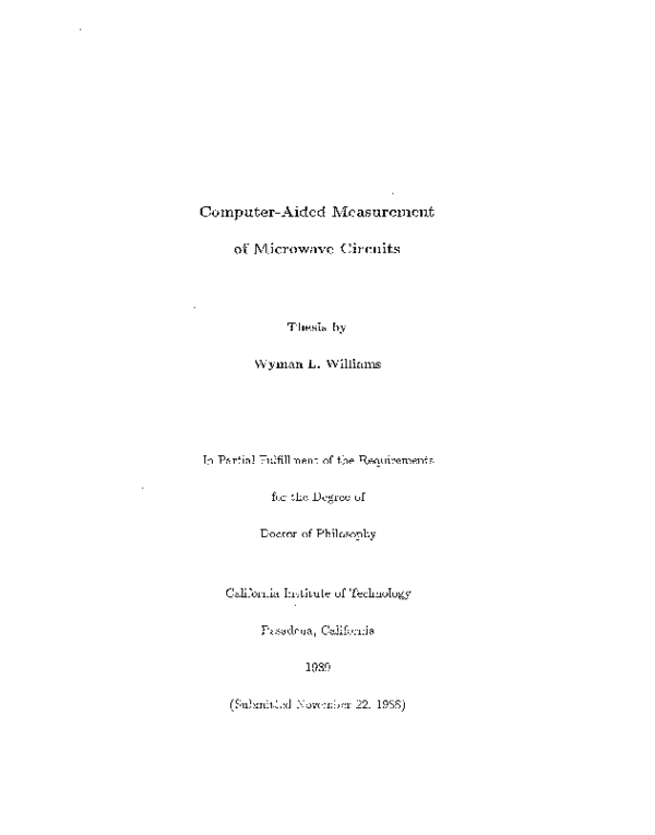 (PDF) Computer-aided measurement of microwave circuits