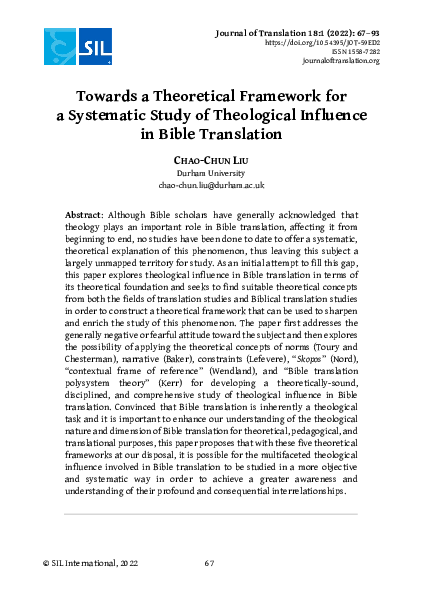(PDF) Towards a Theoretical Framework for a Systematic Study of ...