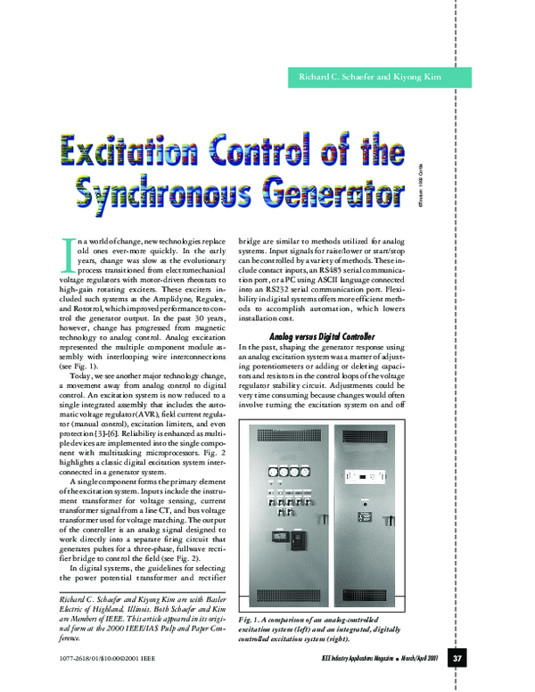 (PDF) Excitation control of the synchronous generator