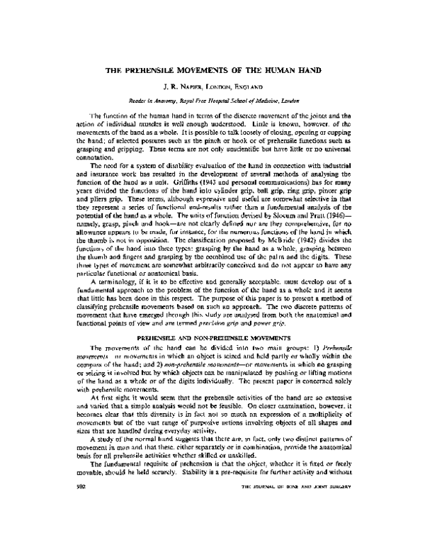 (PDF) The prehensile movements of the human hand