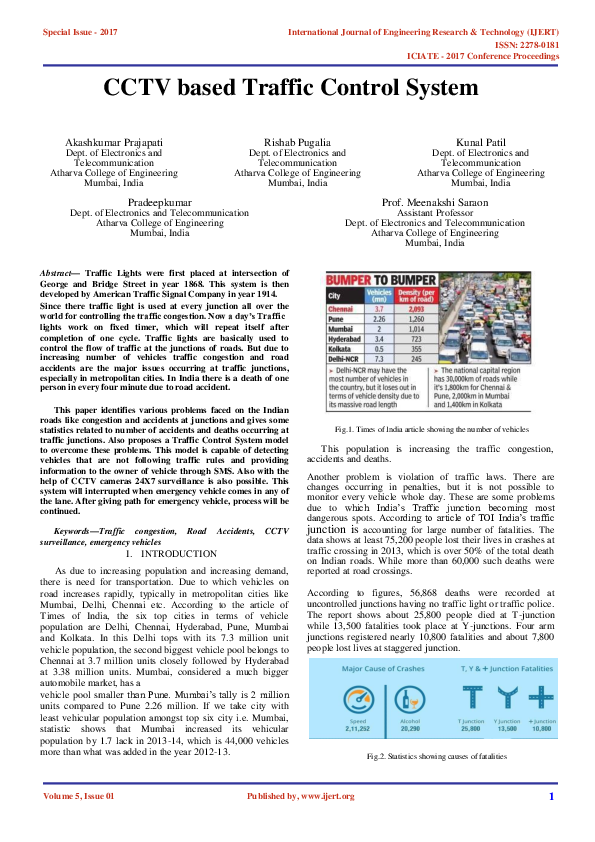 (PDF) CCTV based Traffic Control System