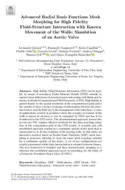 (PDF) Advanced Radial Basis Functions Mesh Morphing for High Fidelity Fluid-Structure ...