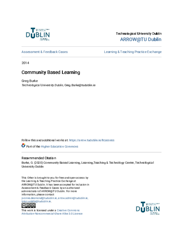 (PDF) Community-Based Learning