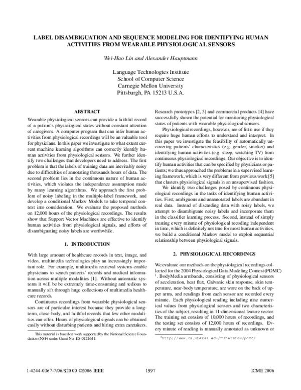 (PDF) Label Disambiguation and Sequence Modeling for Identifying Human ...