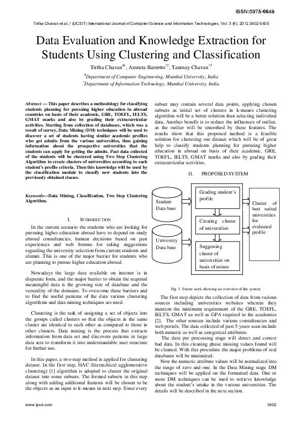 (PDF) Data Evaluation and Knowledge Extraction for Students Using ...