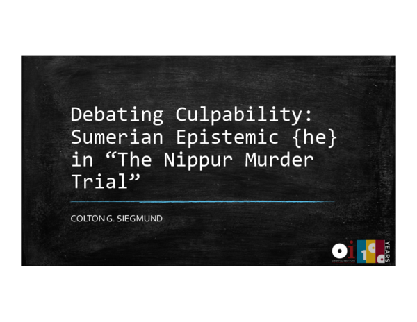 (PDF) Debating Culpability: Epistemic Modality in "The Nippur Murder Trial"