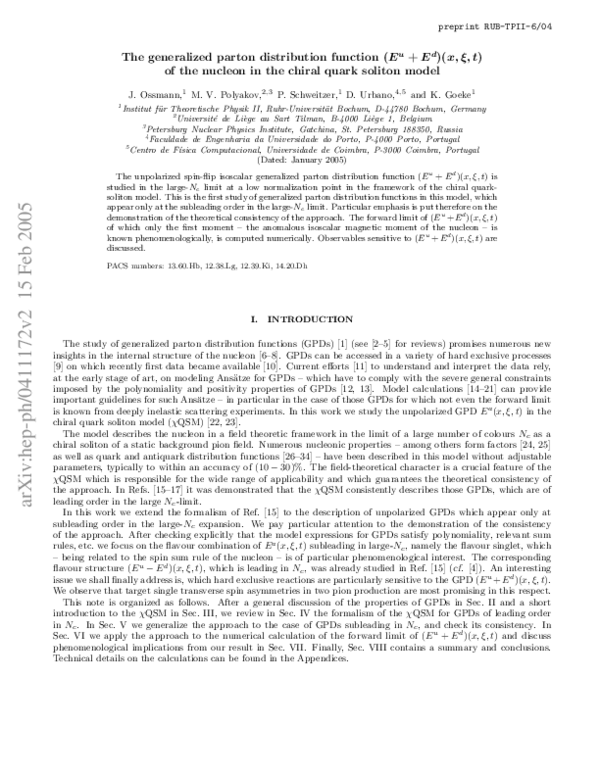 (PDF) Generalized parton distribution function (Eu+Ed)(x,ξ,t) of the ...