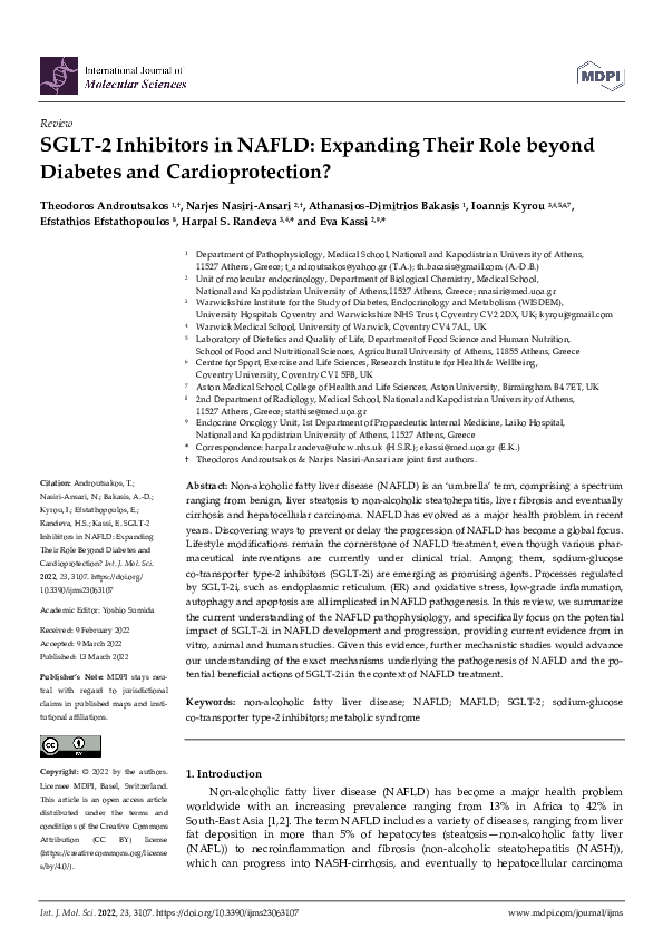 (PDF) SGLT-2 Inhibitors in NAFLD: Expanding Their Role beyond Diabetes ...
