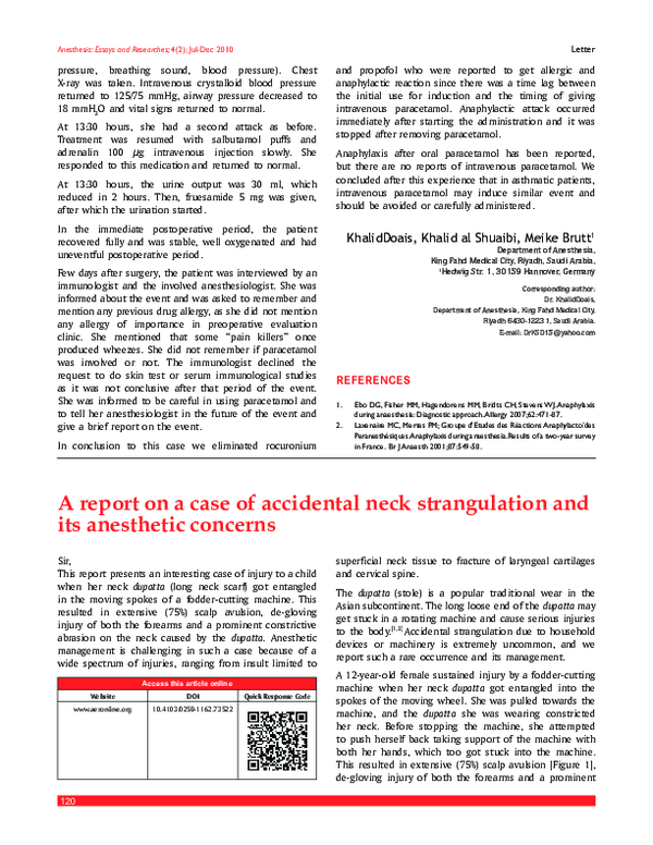 (PDF) A report on a case of accidental neck strangulation and its ...