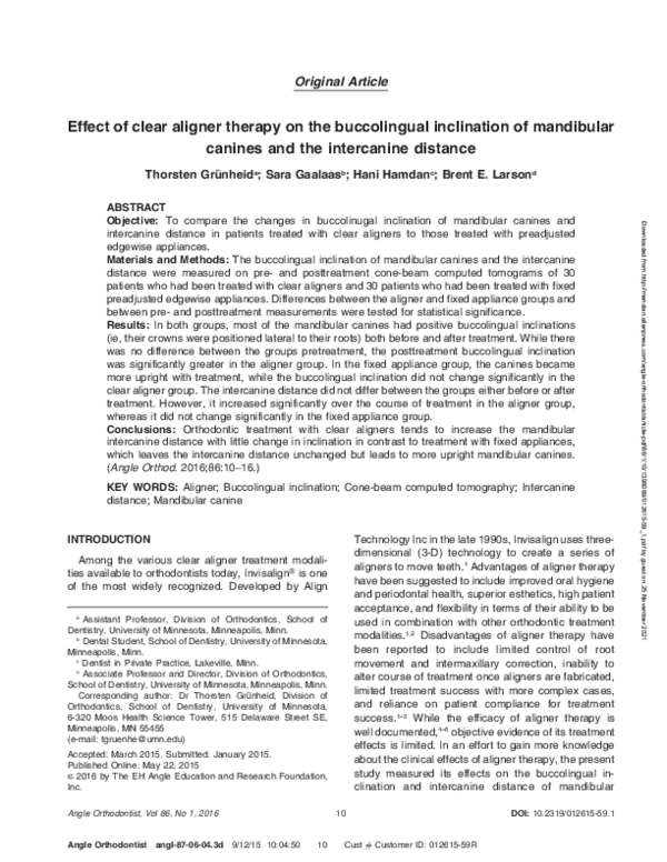 (PDF) Effect of clear aligner therapy on the buccolingual inclination ...