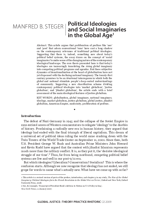 (PDF) Global justice : theory practice rhetoric Manfred B. Steger ...