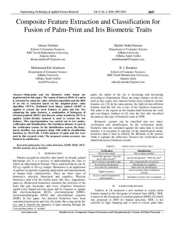 Pdf Composite Feature Extraction And Classification For Fusion Of