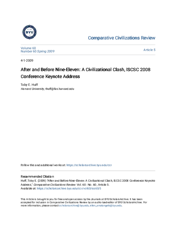 (PDF) After and Before Nine-Eleven: A Civilizational Clash