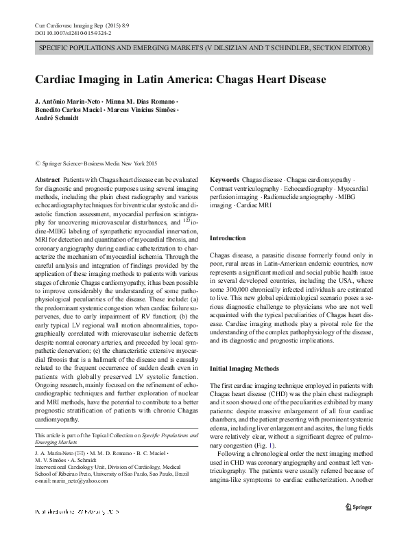 (PDF) Cardiac Imaging in Latin America: Chagas Heart Disease