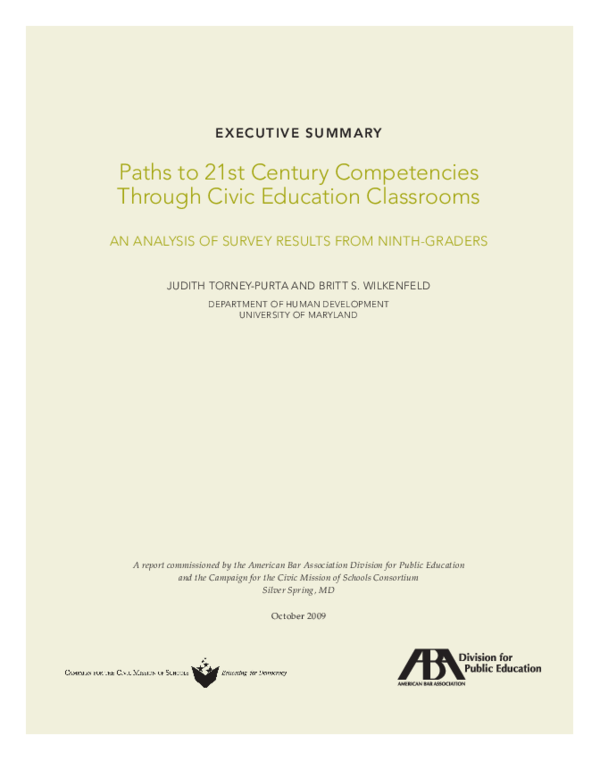 (PDF) Paths to 21st Century Competencies Through Civic Education ...