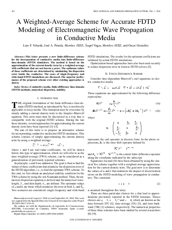 Pdf A Weighted Average Scheme For Accurate Fdtd Modeling Of