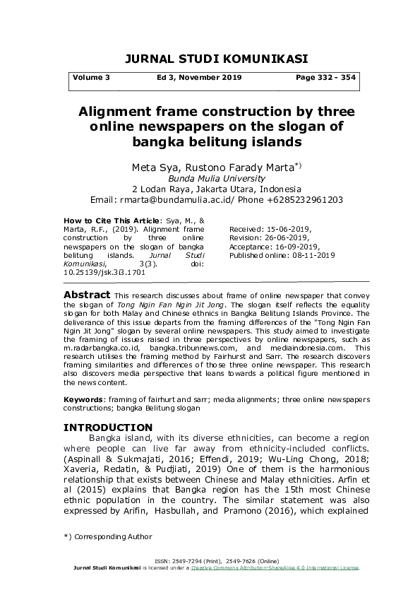 (PDF) Framing “Tong Ngin Fan Ngin Jit Jong” Slogan as Construction of ...