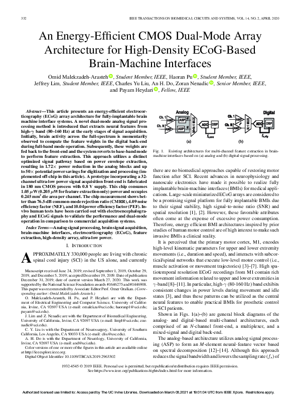(PDF) An Energy-Efficient CMOS Dual-Mode Array Architecture for High-Density ECoG-based Brain ...