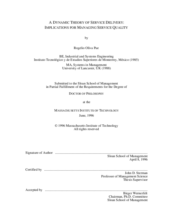 (PDF) A dynamic theory of service delivery: Implications for managing ...