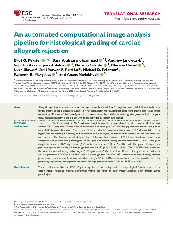 (PDF) An automated computational image analysis pipeline for histological grading of cardiac ...