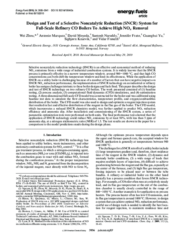 (PDF) Design and Test of a Selective Noncatalytic Reduction (SNCR ...