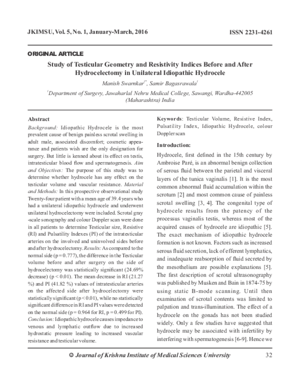 (PDF) Study of Testicular Geometry and Resistivity Indices Before and ...