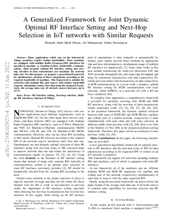 (PDF) A Generalized Framework for Joint Dynamic Optimal RF Interface Setting and Next-Hop ...