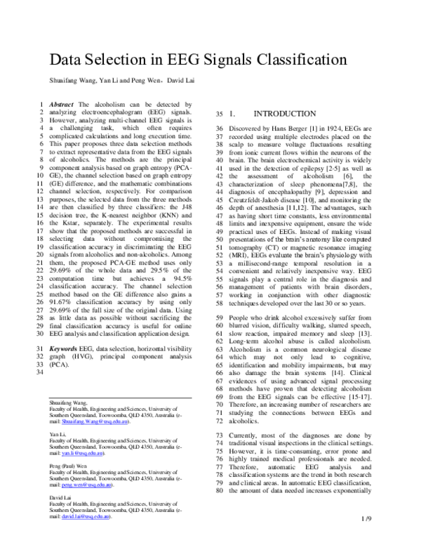 (PDF) Data selection in EEG signals classification