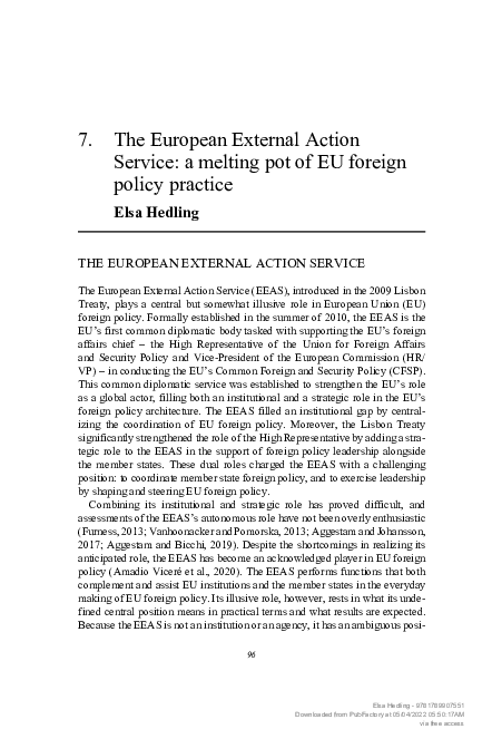 (PDF) The European External Action Service: a melting pot of EU foreign ...