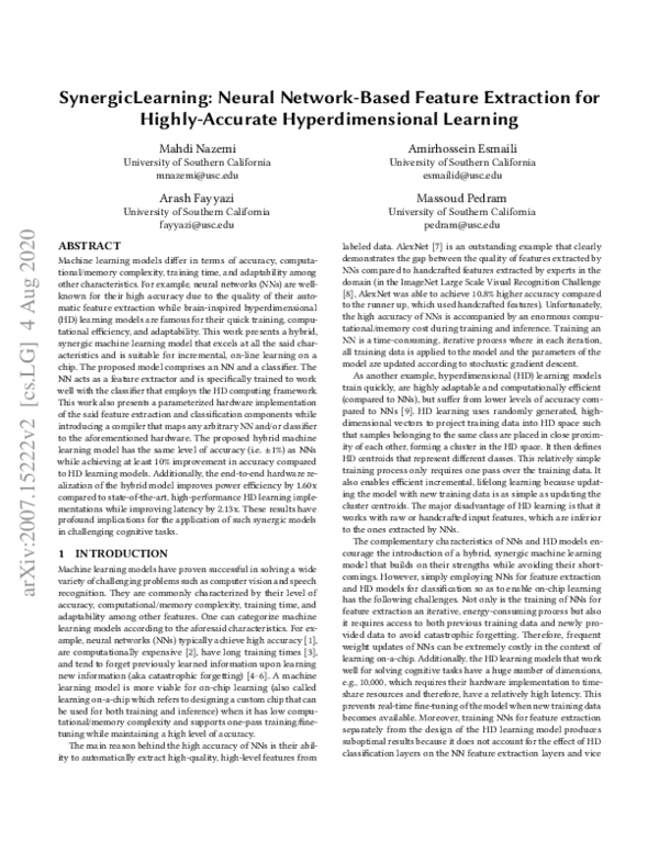 (PDF) SynergicLearning: Neural Network-Based Feature Extraction for Highly-Accurate ...