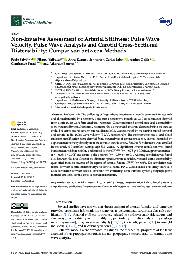 (PDF) Non-Invasive Assessment of Arterial Stiffness: Pulse Wave Velocity, Pulse Wave Analysis ...
