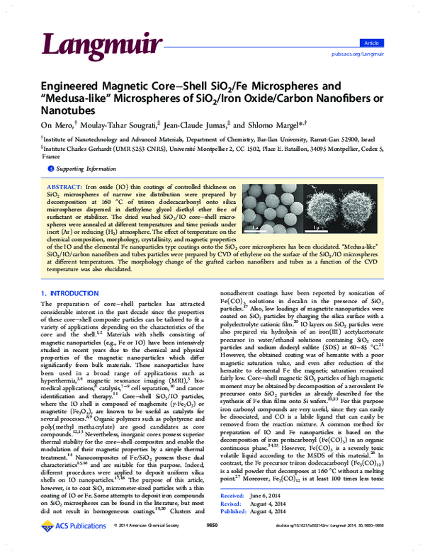 (PDF) Engineered magnetic core-shell SiO2/Fe microspheres and "medusa ...