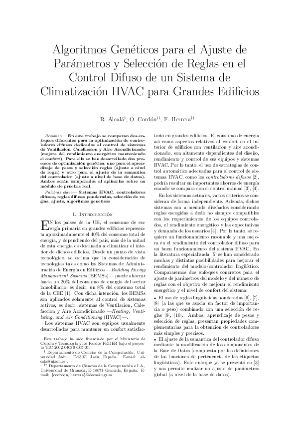 (PDF) Algoritmos Genéticos para el Ajuste de Parámetros y Selección de ...