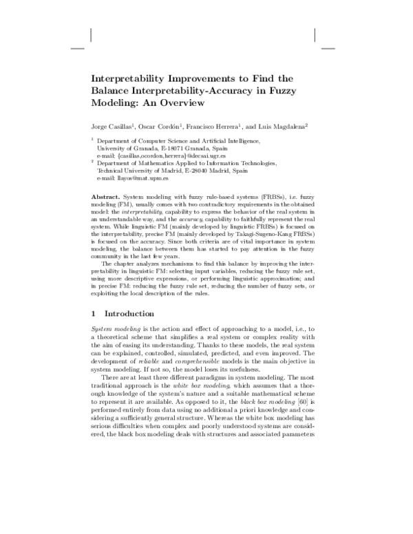 (PDF) Interpretability Improvements to Find the Balance Interpretability-Accuracy in Fuzzy ...
