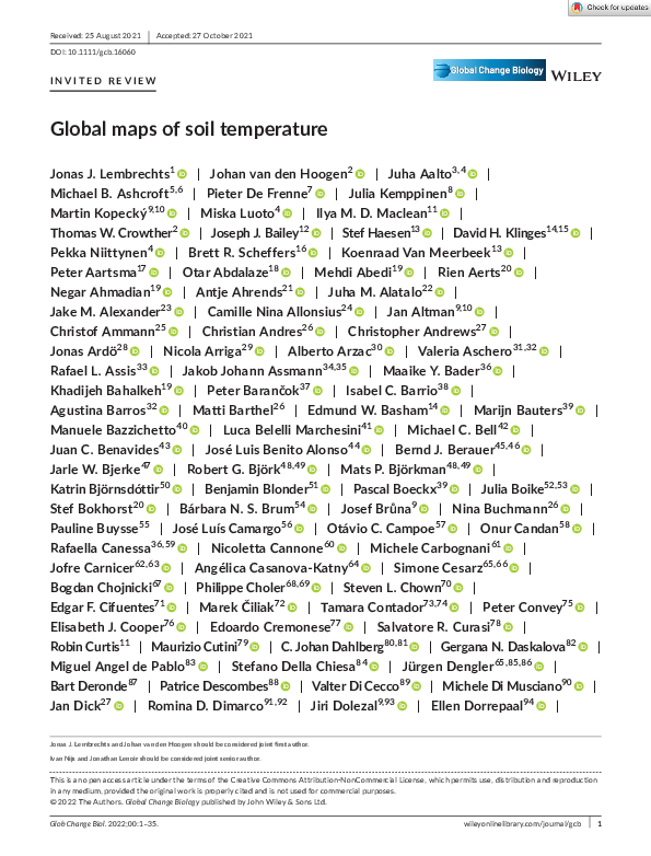 (PDF) Global maps of soil temperature