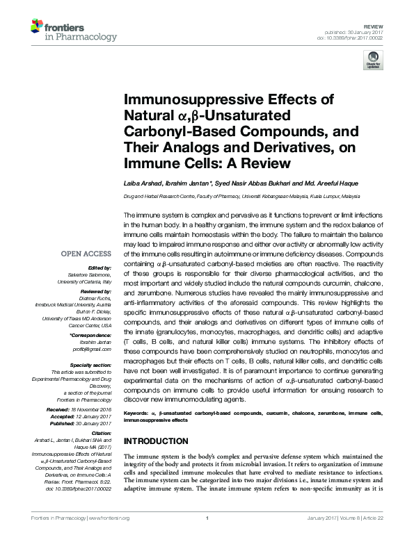 (PDF) Immunosuppressive Effects of Natural α,β-Unsaturated Carbonyl ...