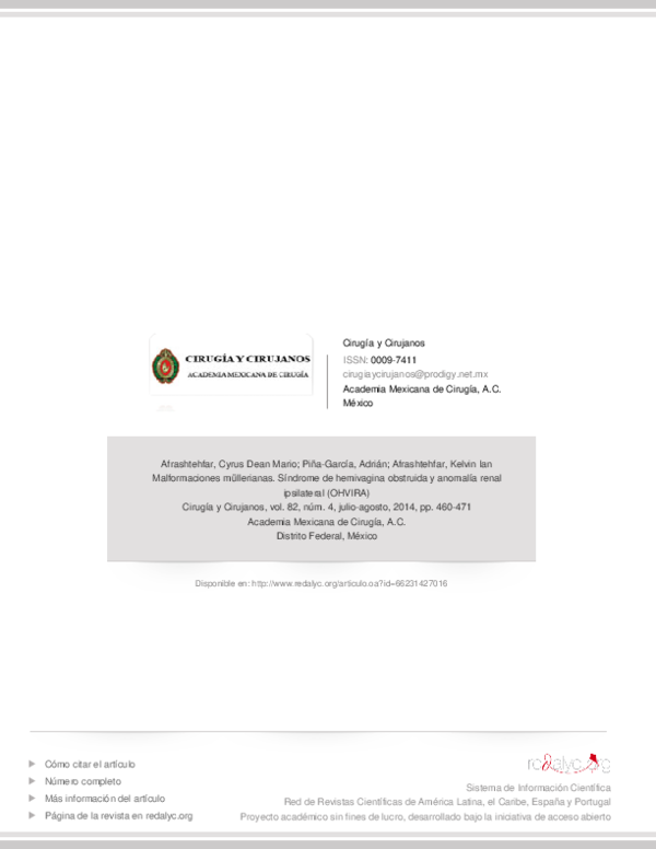 (PDF) Malformaciones müllerianas. Síndrome de hemivagina obstruida y ...