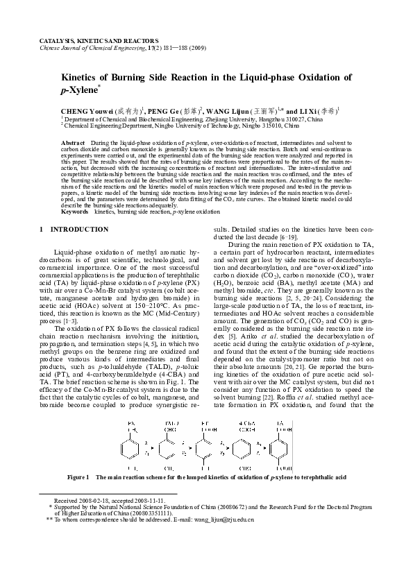 (PDF) Kinetics of Burning Side Reaction in the Liquid-phase Oxidation ...