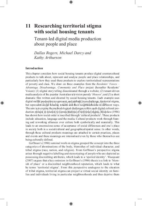 (PDF) Researching territorial stigma with social housing tenants