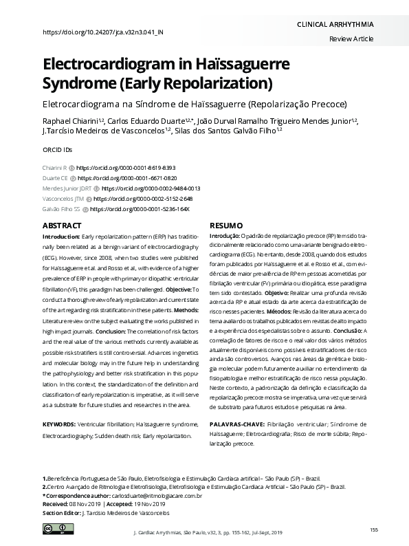 (PDF) Electrocardiogram in Haïssaguerre Syndrome (Early Repolarization)