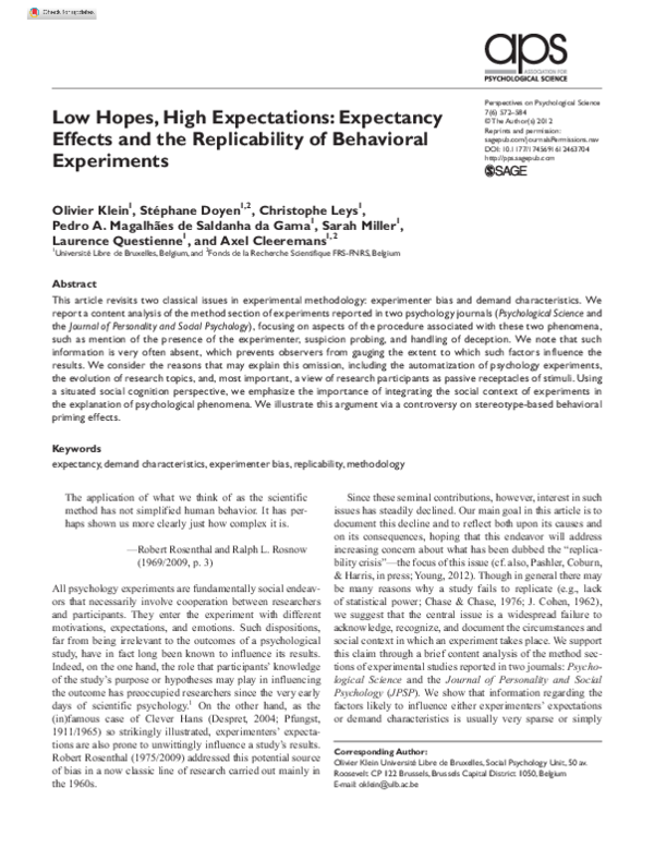 (PDF) Low Hopes, High Expectations