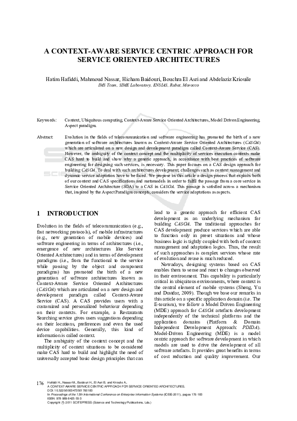 (PDF) A Context-Aware Service Centric Approach for Service Oriented ...