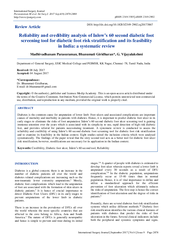(PDF) Reliability and credibility analysis of Inlow’s 60 second ...