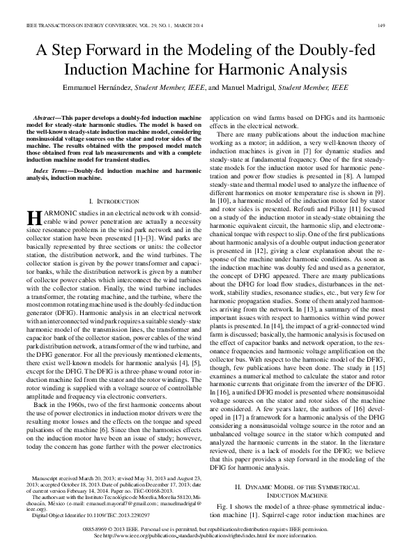 (PDF) A Step Forward in the Modeling of the Doubly-fed Induction ...