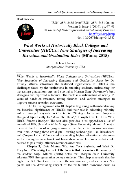 (PDF) What Works at Historically Black Colleges and Universities (HBCUs)