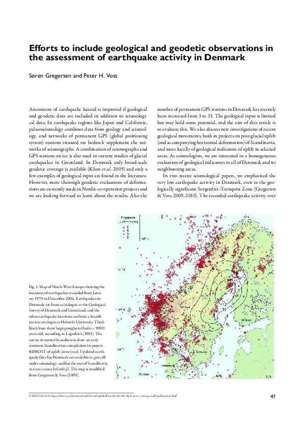 (PDF) Efforts to include geological and geodetic observations in the ...