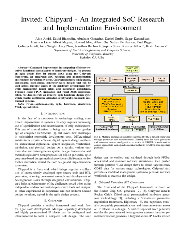 (PDF) Invited: Chipyard - An Integrated SoC Research and Implementation ...