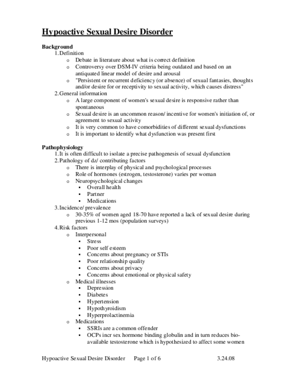 (PDF) Hypoactive sexual desire disorder