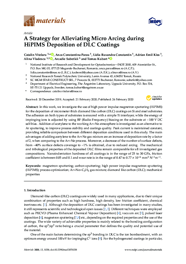 (PDF) A Strategy for Alleviating Micro Arcing during HiPIMS Deposition ...