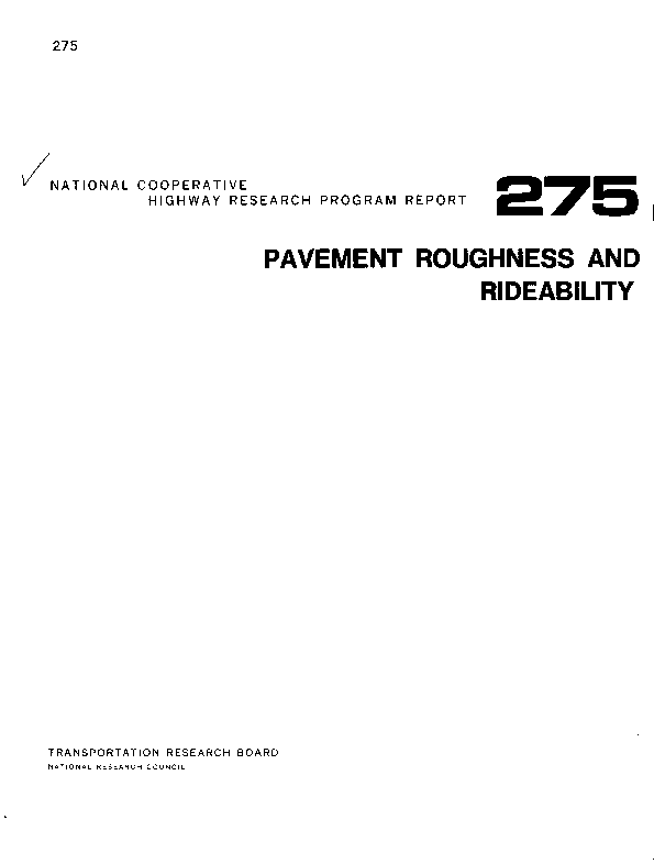 (PDF) Pavement roughness and rideability